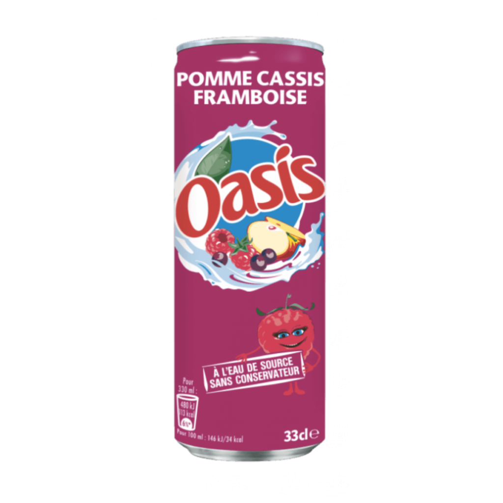 Oasis Pomme cassis framboise 24 Canettes 33cL - Salamarket